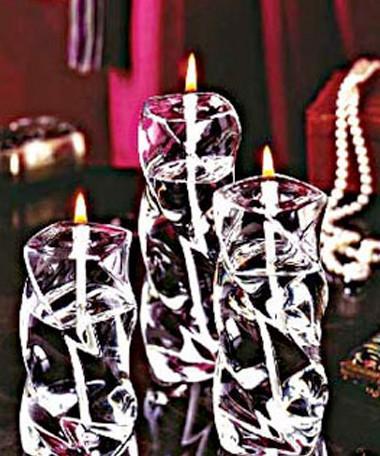 Swirl Pillar Handcrafted Glass Oil Candle – Firelight Candles